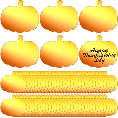Ctosree 200 Pcs Pumpkin Cutouts Paper 6 Inches Metallic Double Printed ...