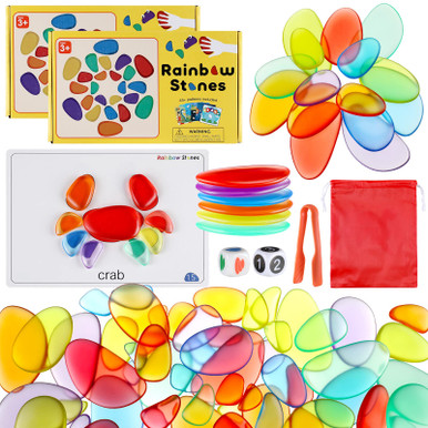 Wettarn 2 Sets Rainbow Stones Learning Education Toys Rainbow Stacking ...