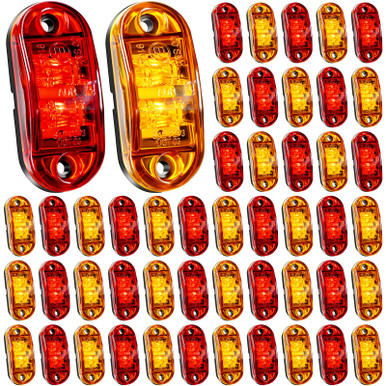 Retisee 50 Pcs LED Trailer Lights 2.5 Inch Oval Trailer Marker Lights ...