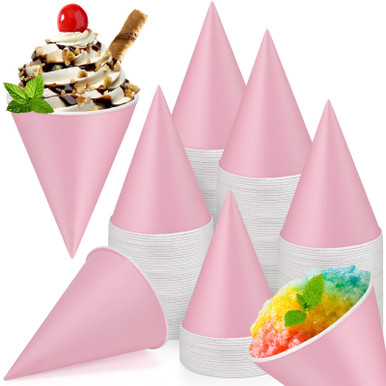 Zubebe 200 Pack Snow Cone Cups 4.5 Oz Cone Paper Cups Bulk Small Water ...