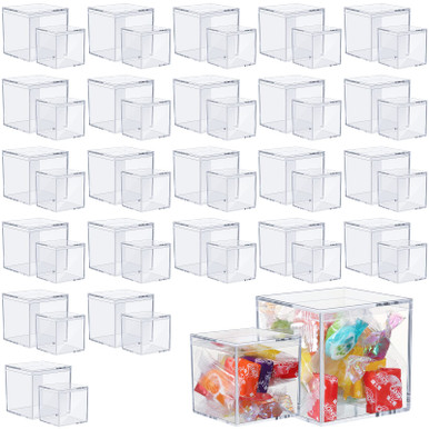 48 Pcs Clear Acrylic Plastic Boxes for Display Small Acrylic Box with ...