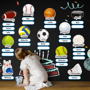 30pcs Sports Cutouts Sports Birthday Bulletin Board Decorations Happy ...
