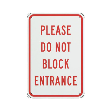 Aluminum Signs 12"x8" Please Do Not Block Entrance Personalized Metal ...