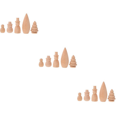 Toyvian 15 Pcs Painted Log Building Blocks Kids playset Arts and Crafts ...