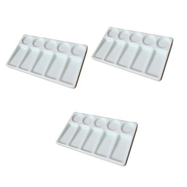EXCEART 3pcs Mixing Palette Gouache Palette Oil Paint Palette Ceramic ...