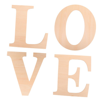 VILLCASE 4pcs Wood Chips Letter Decor Hand Decor Wooden Crafts Wooden ...