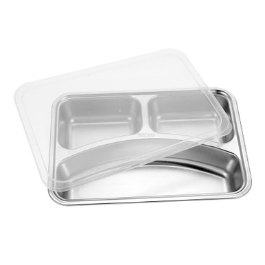 BESTOYARD 5pcs snack plate stainless steel divided plates portion ...