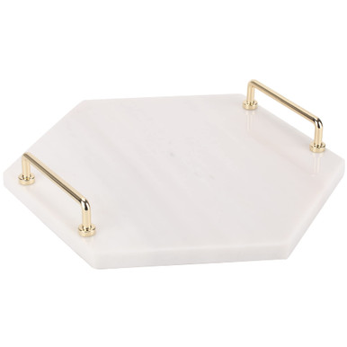 WORHE 100% Natural Marble Tray Vanity Decorative Serving Tray with ...