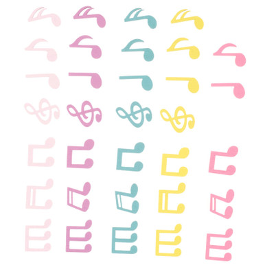 EXCEART 1 Decor Wooden DIY Wood Cutouts Colorful Musical Notes Wood ...