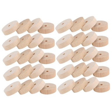 SEWACC 40 Pcs Log Wheel Wood Wheels unfinshed Wood dowels Wood Wheels ...