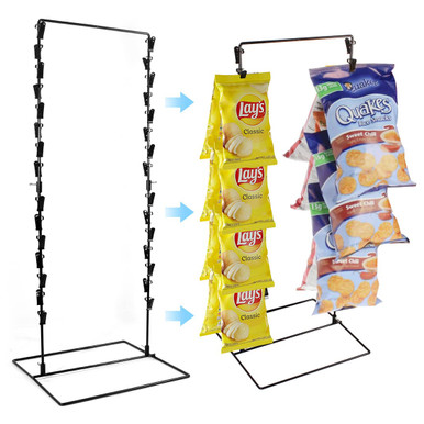 Chip Rack Clip Display Stand, 30 Clips Countertop Rack Candy Chip Bag ...
