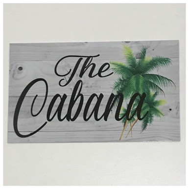 The Cabana Tropical Palm Trees Beach House Wood Sign Wall Plaque ...