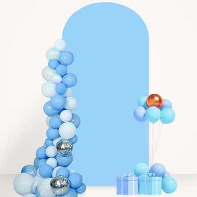 FANPROMS Baby Blue Spandex Arch Cover 2.6x6 FT Chiara Round Top Arch ...