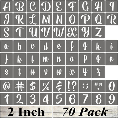 2 Inch Alphabet Letter Stencils - 70 Pack Letter Number Stencil ...