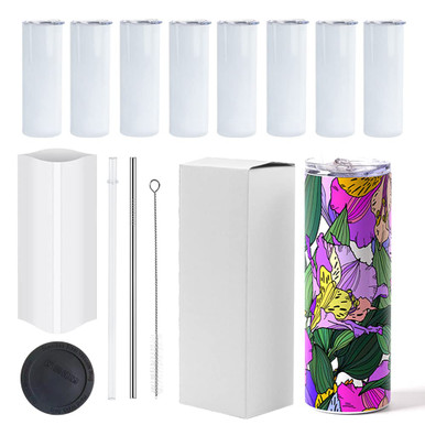 MYSUB Sublimation Tumblers 8 Pack 20 oz Skinny Stainless Steel Straight ...