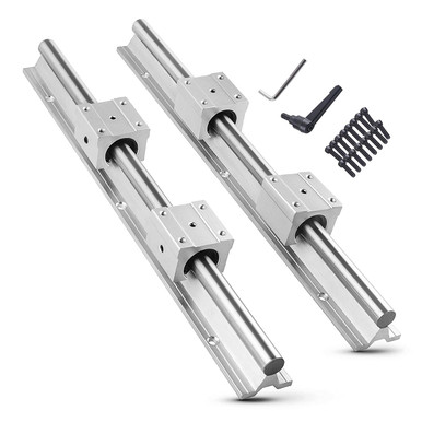 CNCMANS Linear Rail 2PCS SBR16 700mm Linear Guide Fully Supported Linear Rail Shaft Guide 16mm ...