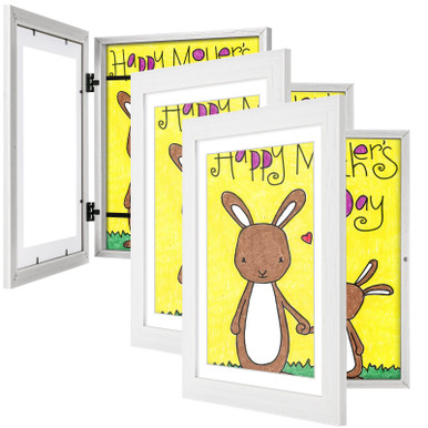 3Pack Kids Art Frames White, 10x12.5 8.5x11 Child Artwork Display Frame ...