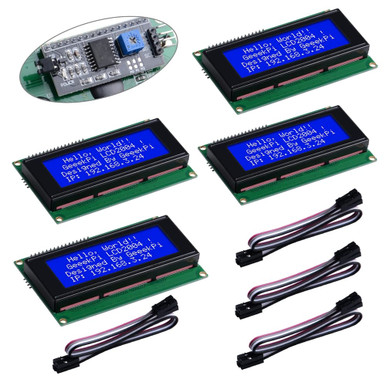 GeeekPi 4Pack IIC I2C TWI Serial LCD 2004 20x4 Display Module with I2C Interface Adapter Blue ...