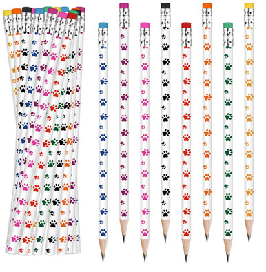 Weecent 48 Pcs Paw Print Pencil 8 Color Pencils Party Favors for Kids ...