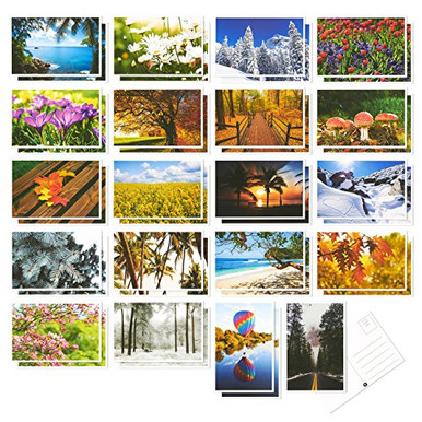 40 Pack Postcards - Four Seasons Postcards Print Variety Pack - Fall ...