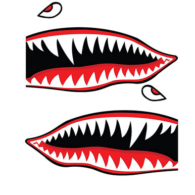MOOCY 2Pcs Shark Teeth Mouth Kayak Stickers?Kayak Decals Waterproof DIY ...