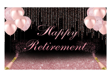 Funnytree Happy Retirement Party Backdrop Rose Gold Glitter Congrats ...