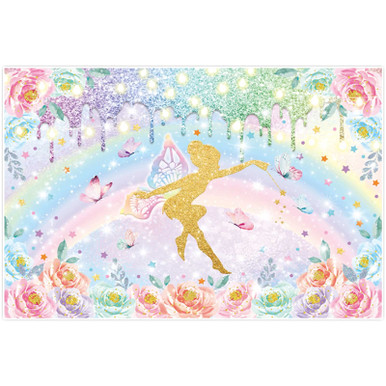 Funnytree 68" x 45" Fairy Birthday Party Backdrop Fairy Tale Tea Floral ...