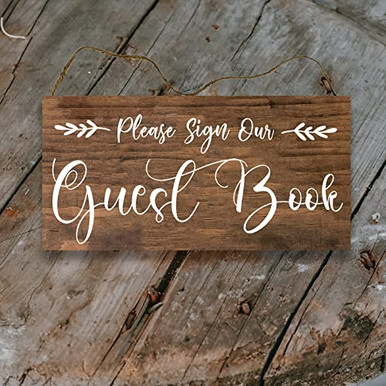 Please Sign Our Guest Book Sign - 4'' x 8'' Ring Bearer Sign - Sign Our ...
