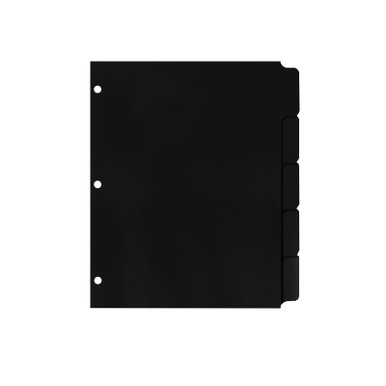 Buqoo Black 3 Rings Binder Dividers Set with 5-Tab for Letter Size ...