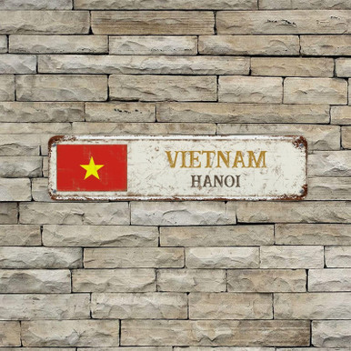 Vietnam Hanoi Flag Aluminum Sign Wall Art Decor Aluminum Metal Tin Sign ...