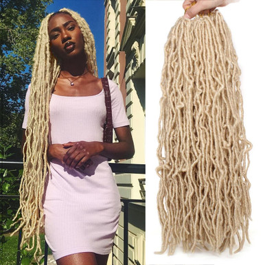 Xtrend 7 Packs 24 Inch Blond New Faux Locks Crochet Hair Extend 18 ...