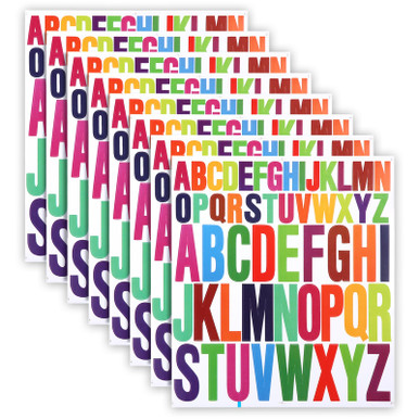 8 Sheets Letter Stickers, 1 Inch/2 Inch Colored Self Adhesive Vinyl ...