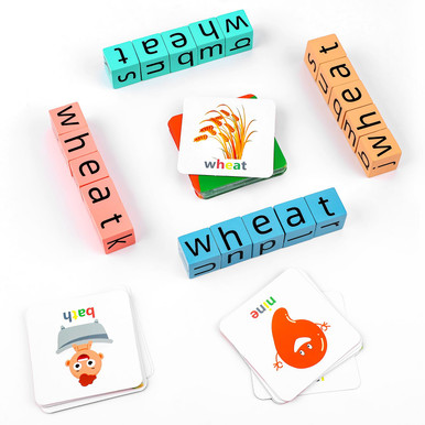 Wooden Blocks Spelling Game, Upgraded Matching Letter Alphabet Game ...