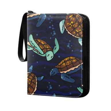 Cute Sea Turtles Trading Card Binder 4-Pocket Card Holder with 50 ...