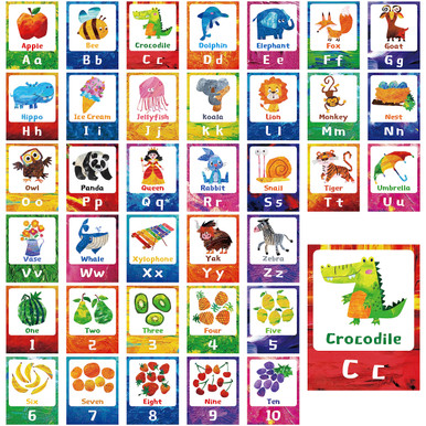 36 PCS Alphabet Posters, ABC Wall Decorations 26 Upper/Lower Case ...
