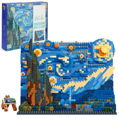 The Starry Night Building Set for Adults, Vincent Van Gogh Micro Mini ...