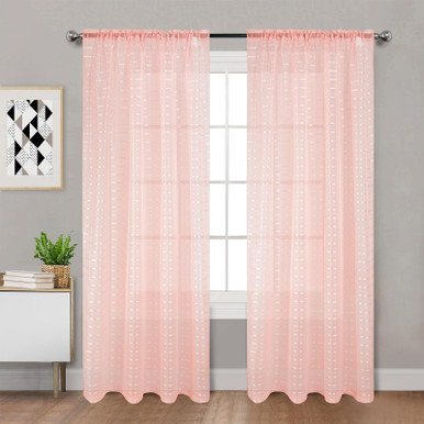 Tony's collection Light Pink Sheer Curtains 95 inch Sheers for Living ...