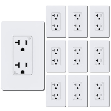 WEBANG Decorator Receptacle Outlet, Screwless Wall Plate Included, 20 ...