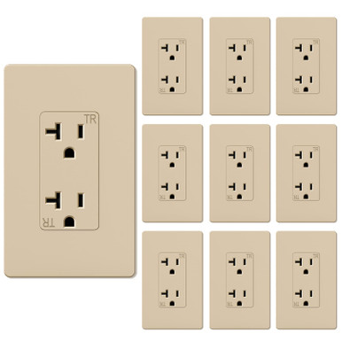 WEBANG Decorator Receptacle Outlet, Screwless Wall Plate Included, 20 ...