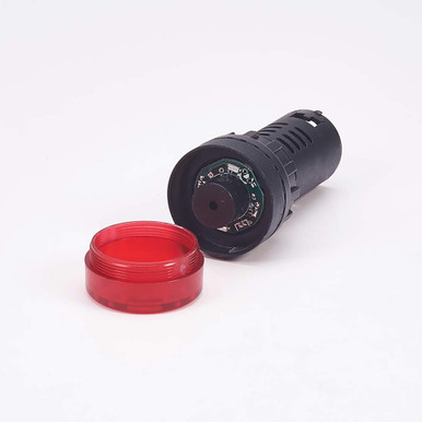Othmro 10Pcs Red Indicator Light with Buzzer AC/DC 24V, 22mm Panel ...