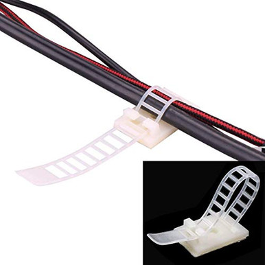 50 Pack Adjustable Cable Clips, 3M-Adhesive Nylon Cable Clamps Wire ...