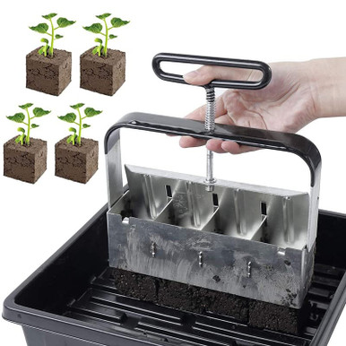 nbe Hand Held Soil Block Maker 4 x 2 Manual Quad | Soil Blocker with ...
