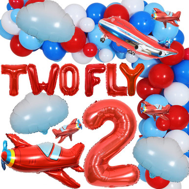 Two Fly Birthday Party Decorations, Airplane 2nd Birthday Decorations ...