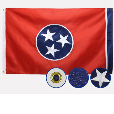Double Sided Tennessee State Flag 3x5 Outdoor Made In USA The Longest ...