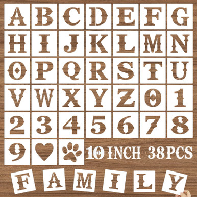DZXCYZ 10 Inch Letter Stencils and Numbers, 38 Pcs Alphabet DIY Craft ...