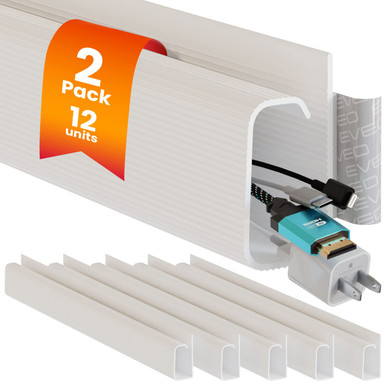 EVEO Cable Management 96'' J Channel- 12 Pieces Cord Cover- Cable ...