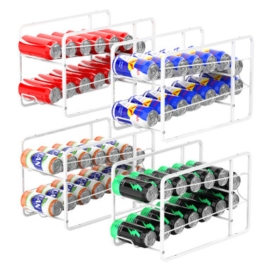 4 Pack Soda Can Organizer Storage Rack for Tall 16OZ Cans, Stackable ...