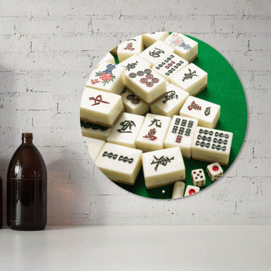 Higoss Chinese Mahjong Vintage Round Metal Tin Sign Nostalgic Mahjong ...