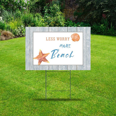 Nautical Beach Ocean Theme Underwater Starfish Yard Sign 12x18 Inch Sea ...