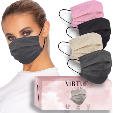 VIRTUE CODE Seamless Essentials Face Masks - Soft 3 Ply Comfort Face ...